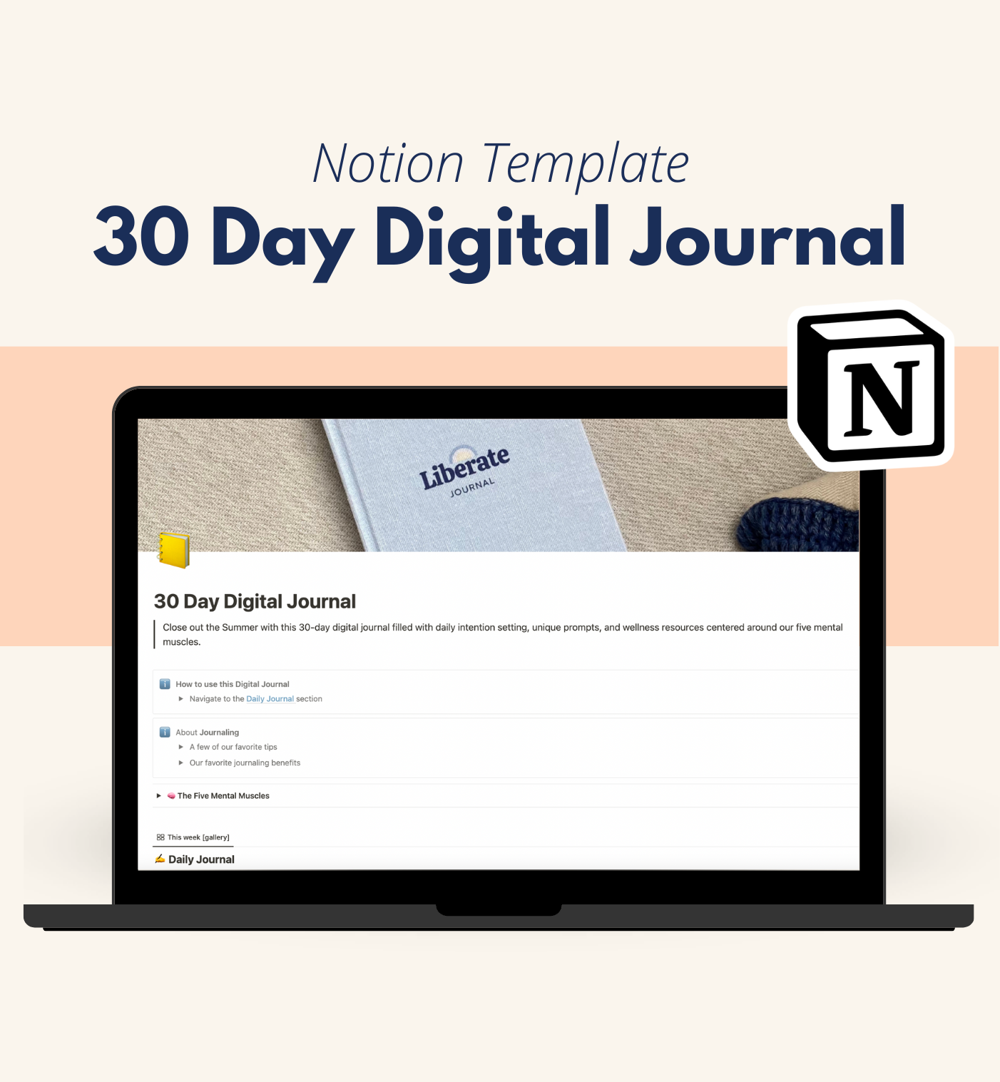 30 Day Digital Journal - Liberate Mental Fitness Studio